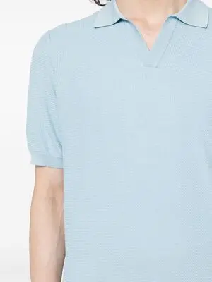 Tagliatore Paco Spread-collar Polo Shirt - Blue