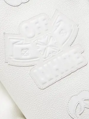 Off-White Natlover Oversized Logo-appliquéd Full-grain Leather Varsity Jacket