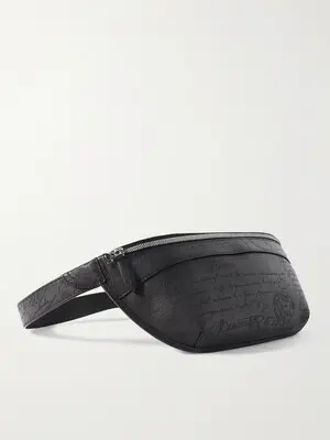 Berluti Rider Scritto Venezia Softy Leather Belt Bag - Black