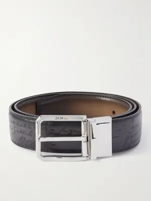 Berluti Scritto 3.5cm Reversible Venezia Leather Belt - Brown