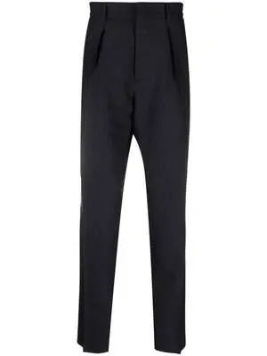 Fendi Ff-jacquard Tapered Wool Trousers