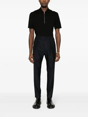Fendi Ff-jacquard Tapered Wool Trousers
