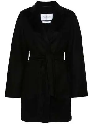 Max Mara Belted Cashmere Midi Coat - Black
