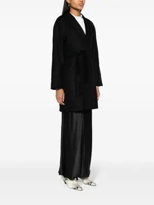 Max Mara Belted Cashmere Midi Coat - Black