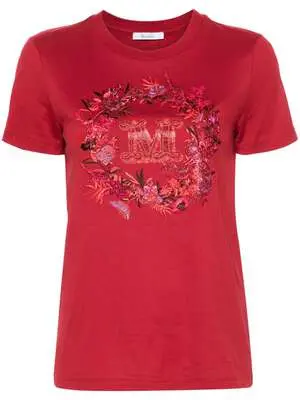 Max Mara Sequin-embellished T-shirt - Red