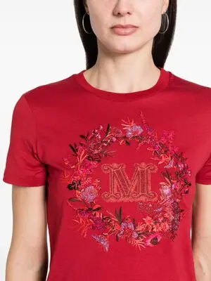 Max Mara Sequin-embellished T-shirt - Red