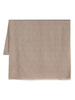 Fendi Ff-pattern Frayed-edge Scarf