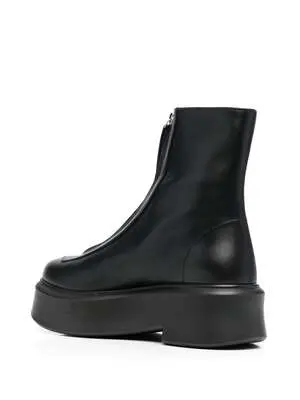 THE ROW Zipped Ankle Boots - Black