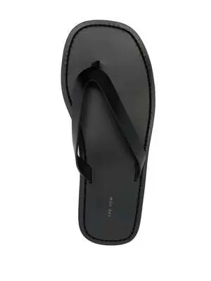 THE ROW Thong-strap Leather Flip Flops - Black