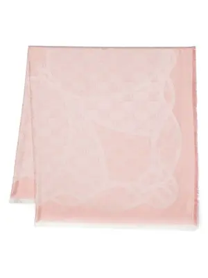 Max Mara Logo-jacquard Silk Scarf - Pink