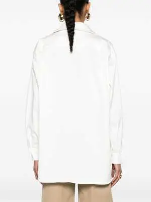 Max Mara Gabardine Weave V-neck Shirt