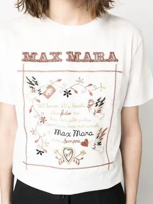 Max Mara Embroidered Slogan T-shirt