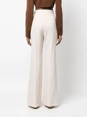 Fendi High-waisted Wool Flared Trousers