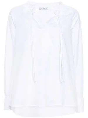 Max Mara Ario Cotton Shirt With Drawstring Fastening