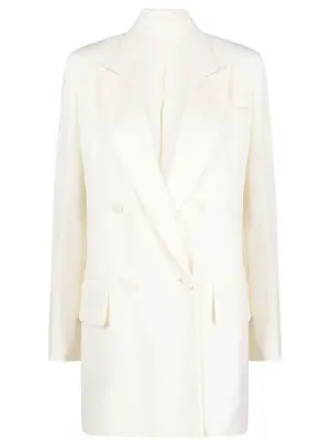 Max Mara Double-breasted Virgin Wool Blazer - Neutrals