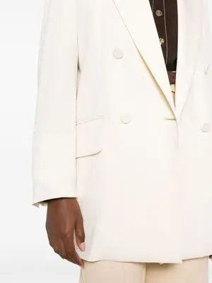 Max Mara Double-breasted Virgin Wool Blazer - Neutrals