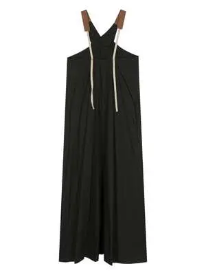 ALYSI Crossover-strap Poplin Midi Dress