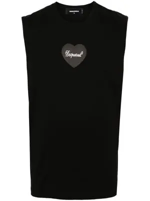 Dsquared2 Rhinestone-logo Cotton Top
