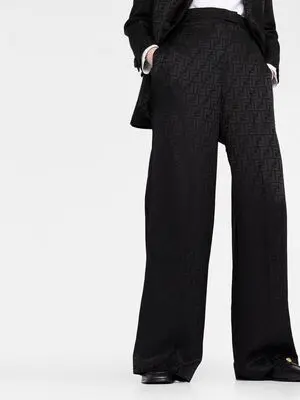 Fendi Monogram Silk Trousers