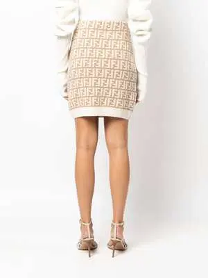 Fendi Ff-logo Pattern Knit Skirt
