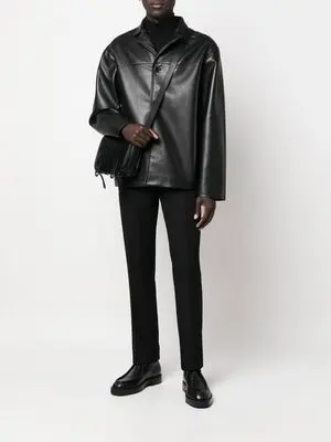 Fendi Logo-plaque Tailored Trousers - Black