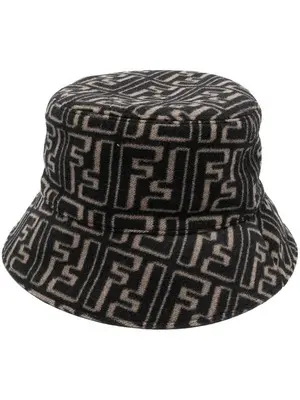 Fendi Ff-jacquard Bucket Hat - Black