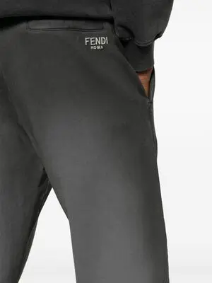 Fendi Faded-effect Cotton Track Pants
