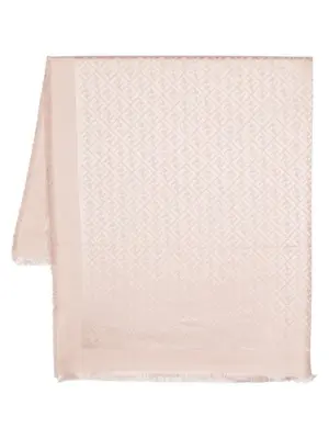 Fendi Monogram-pattern Print Scarf Neutrals