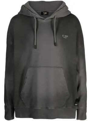 Fendi Logo-lettering Cotton Hoodie