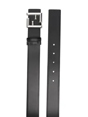 Fendi Logo Buckle Leather Belt
