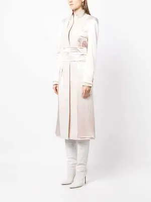 Fendi Belted Satin Overcoat