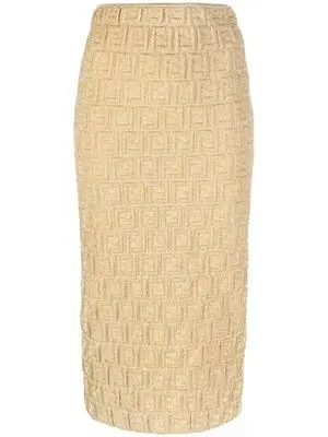 Fendi Ff-motif Pencil Skirt
