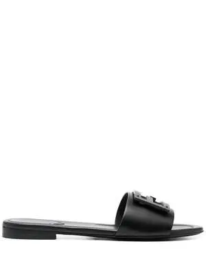 Fendi Baguette Leather Slides