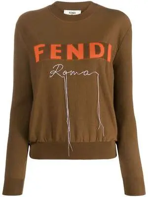 Fendi Logo Jacquard Knit Sweater