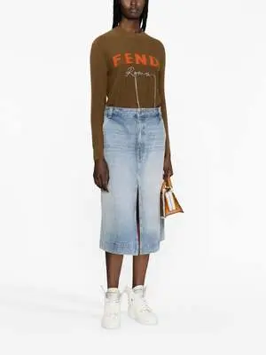 Fendi Logo Jacquard Knit Sweater