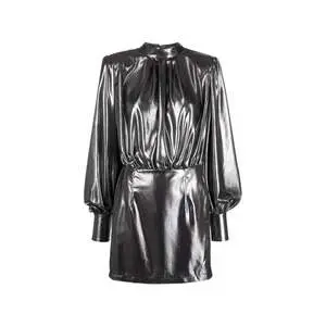 BLANCA VITA Abelia Laminated Mini Dress - Silver