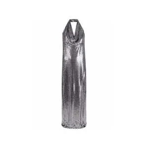BLANCA VITA Sequin Embellished Long Dress - Silver