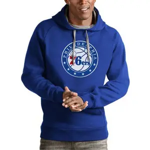 ANTIGUA Philadelphia 76ers Team Logo Victory Pullover Hoodie - Royal