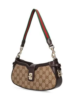 Gucci GUCCI Gg Canvas Shoulder Bag - Ebony,cocoa