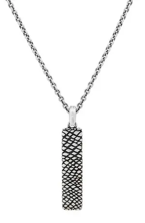 John Varvatos Artisan Sterling Bar Pendant Necklace - Silver