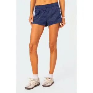 EDIKTED Nikki Stripe Nylon Shorts - Navy