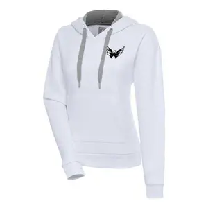 ANTIGUA Washington Capitals Metallic Logo Victory Pullover Hoodie - White