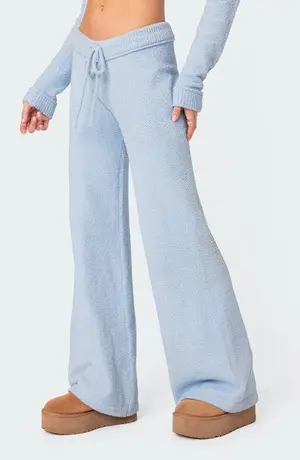 EDIKTED Plush Supersoft Knit Drawstring Pants