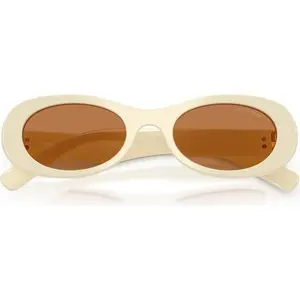 Miu Miu 50mm Oval Sunglasses - Milk/brown