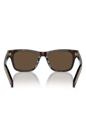 Prada 51mm Rectangular Sunglasses - Dark Brown