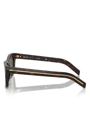 Prada 51mm Rectangular Sunglasses - Dark Brown