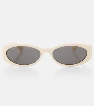 Gucci Gg Oval Sunglasses - White