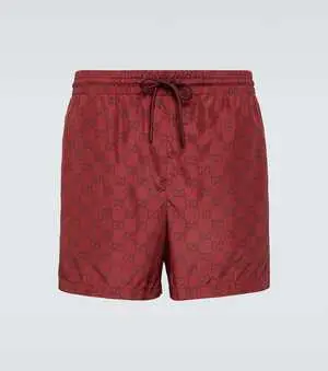 Gucci Gg Swim Trunks - Burgundy