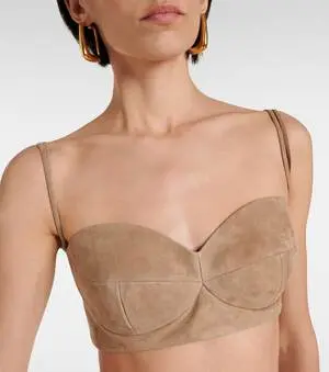 Magda Butrym Suede Bra Top