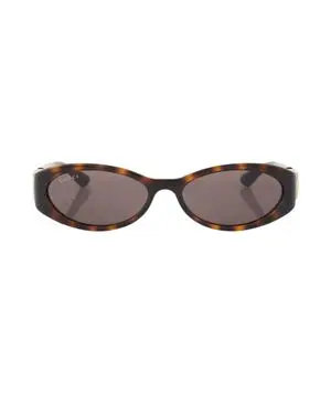 Gucci Interlocking G Oval Sunglasses - Brown